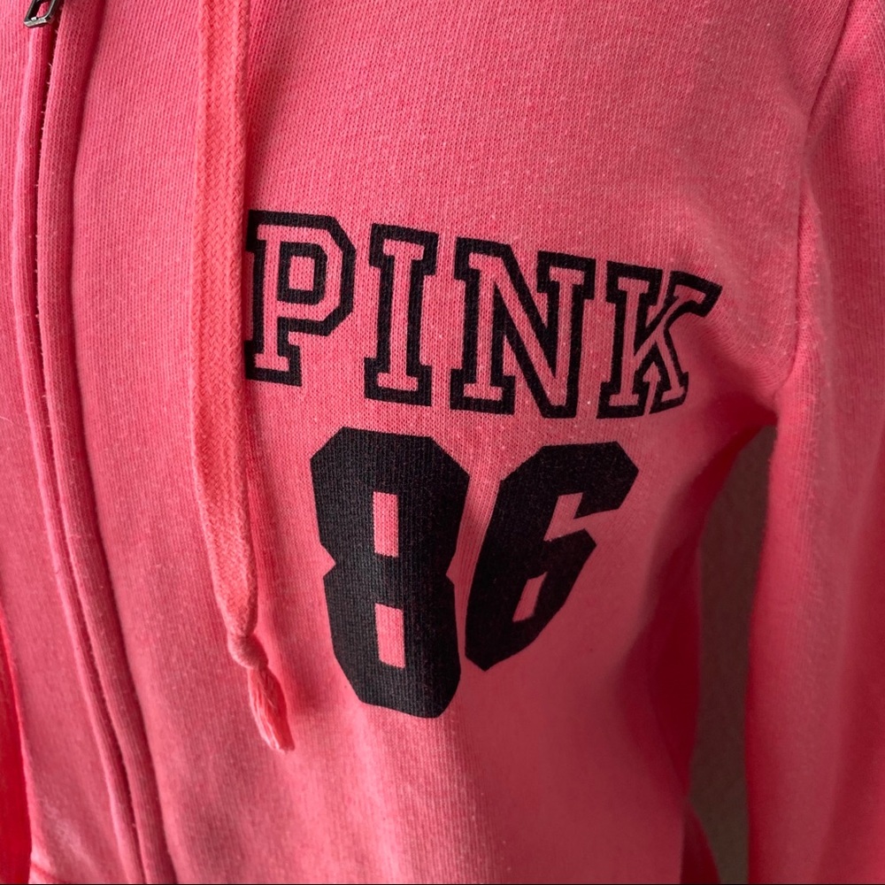 Victorias Secret Vs Hot Bright Pink Full Zipper Hoodi… - Gem